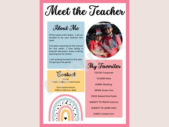 EDITABLE English Meet the Teacher Flyer - Etsy