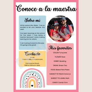 EDITABLE Spanish Meet the Teacher Flyer - Etsy