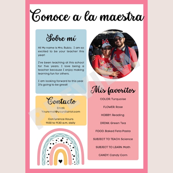 Meet the Teacher Spanish - Etsy