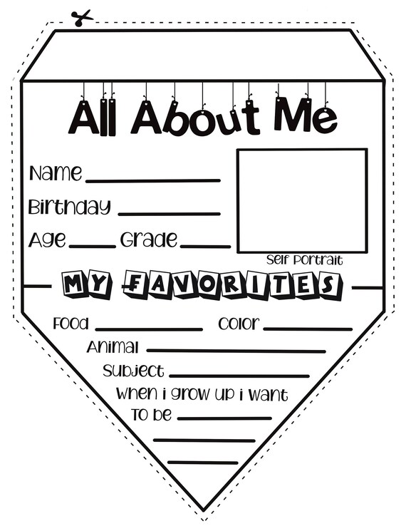 All About Me Bilingual Banner Worksheet English-spanish | Etsy