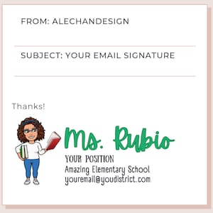 Bitmoji Teacher Email Signature! - Etsy