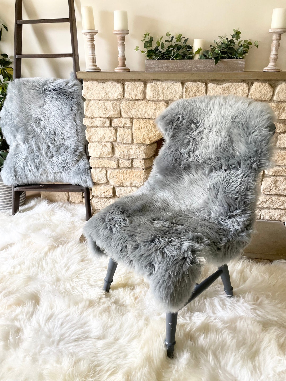 Light Grey New Zealand Sheepskin Rug: Woolmark Certified - Etsy