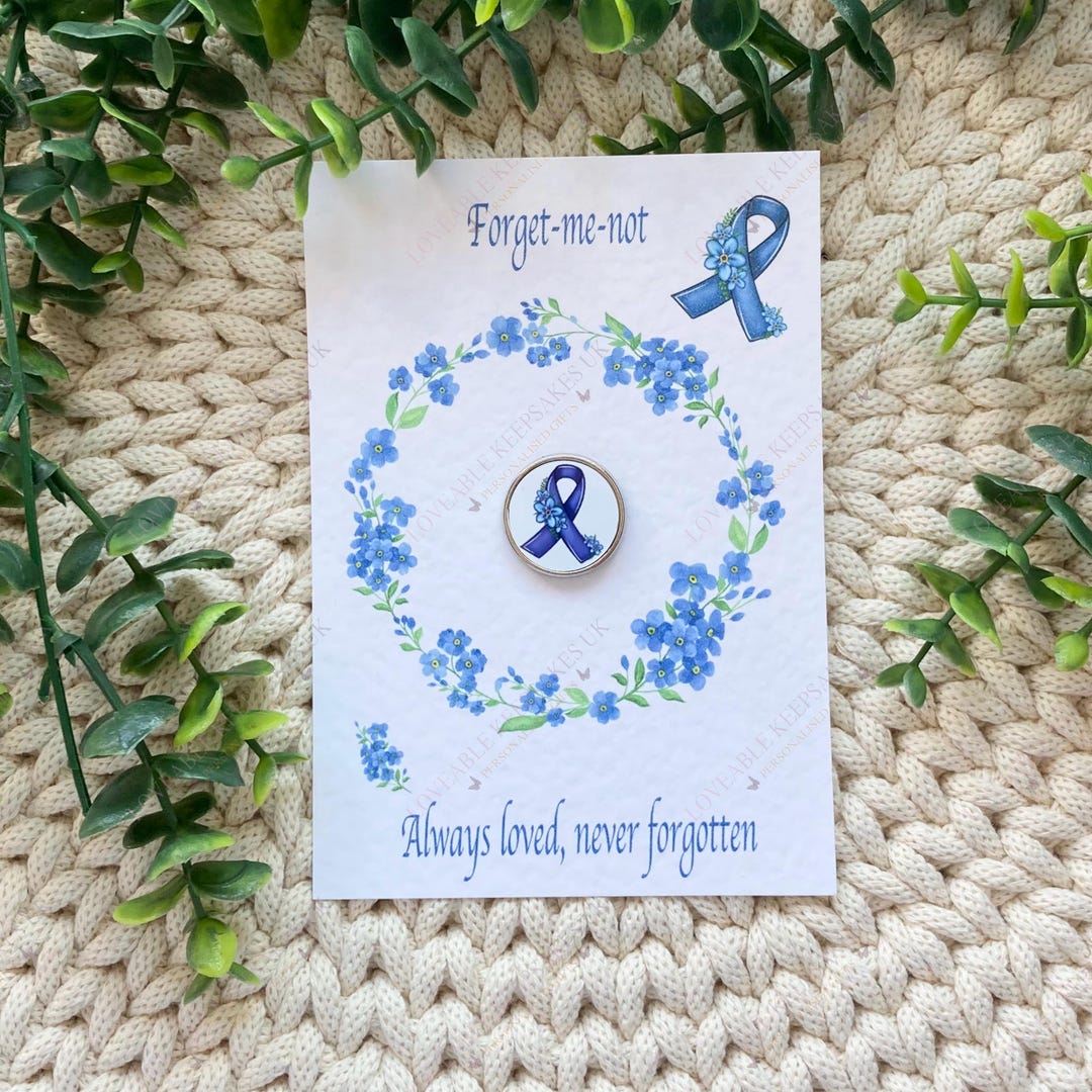 Forget Me Not Pin Badge, Dementia Awareness-in Memory, Funeral Favours ...