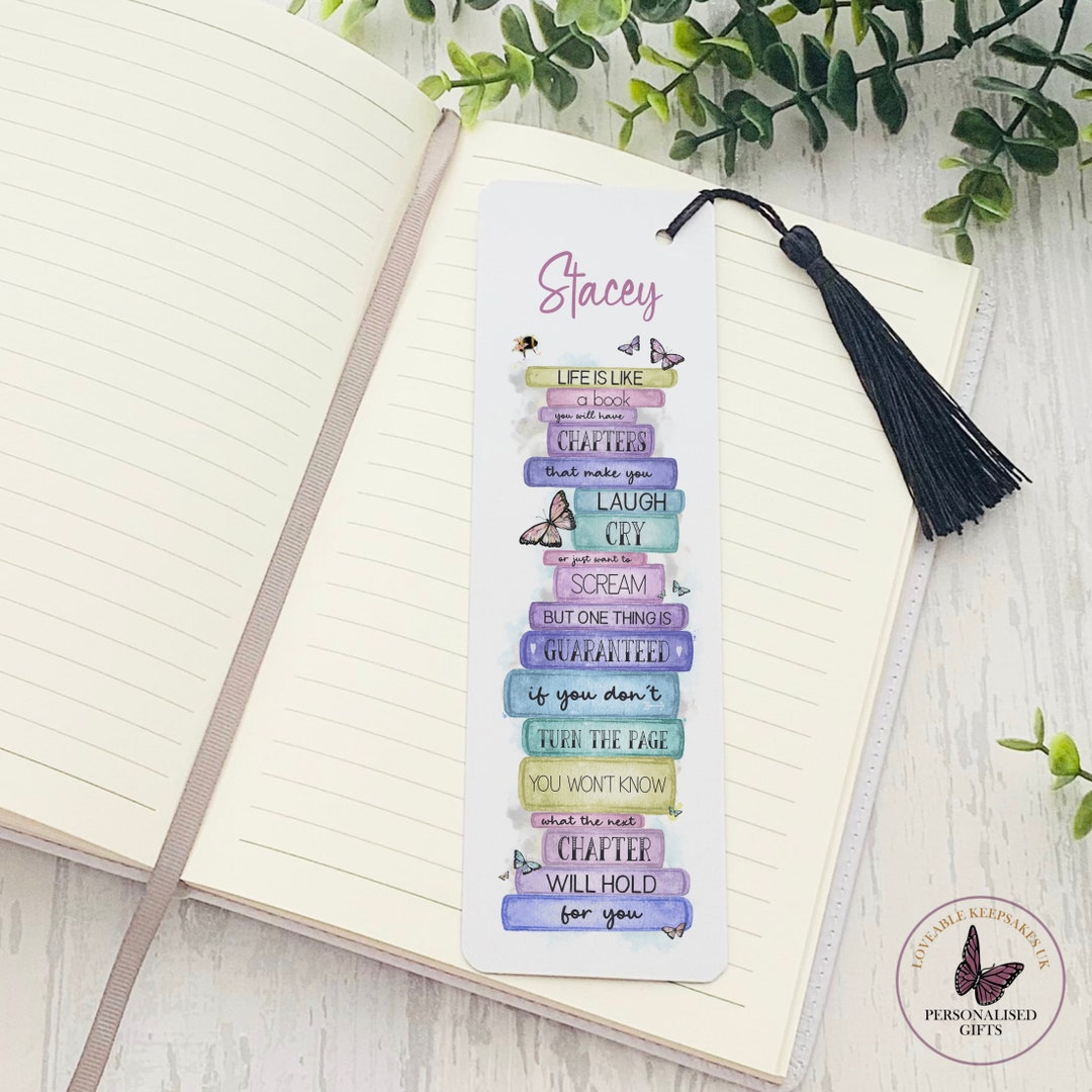 Positive Affirmations Bookmark, Best Friend Gift, Personalised Rainbow ...
