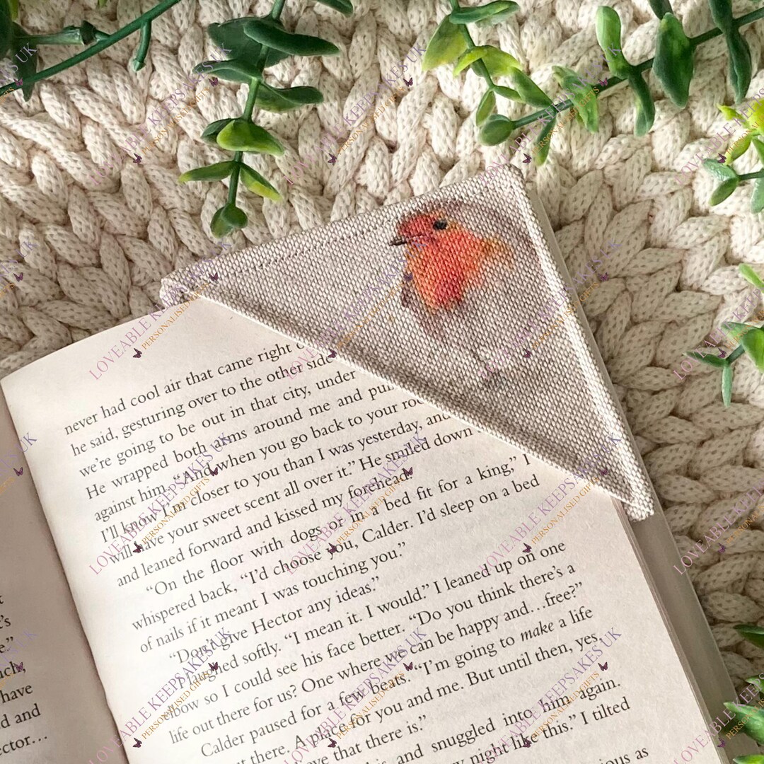 Handmade Robin Fabric Corner Bookmark - Book Lover Gift - Etsy UK