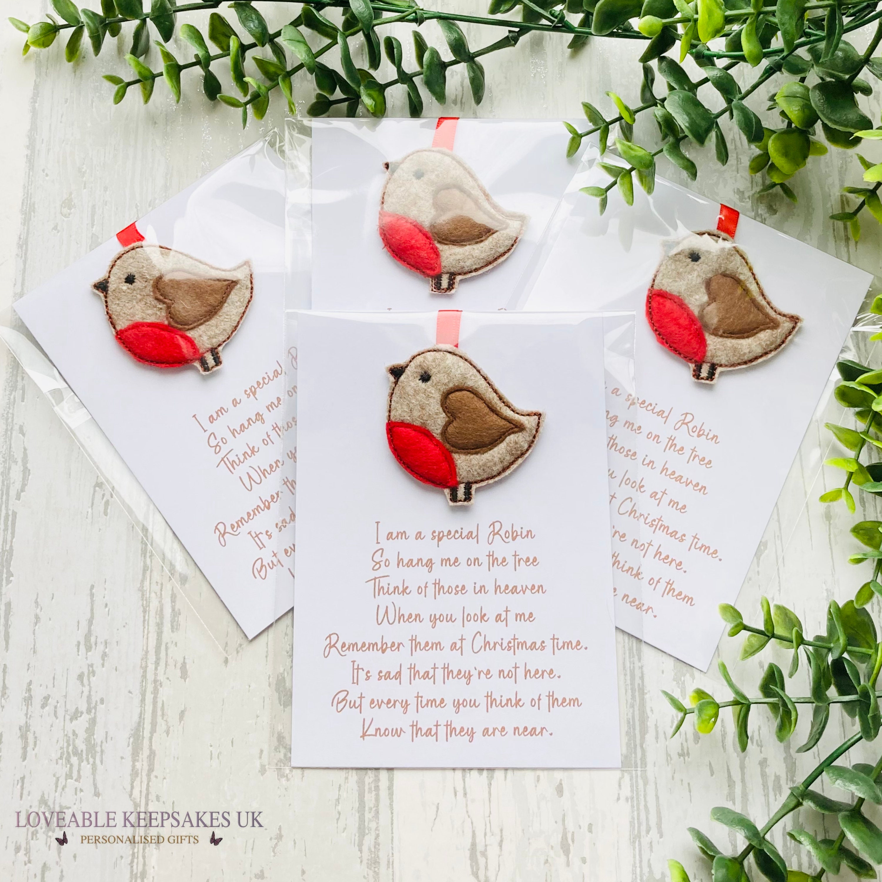 Remembrance Christmas Robin & Card Felt Robin Tree - Etsy UK