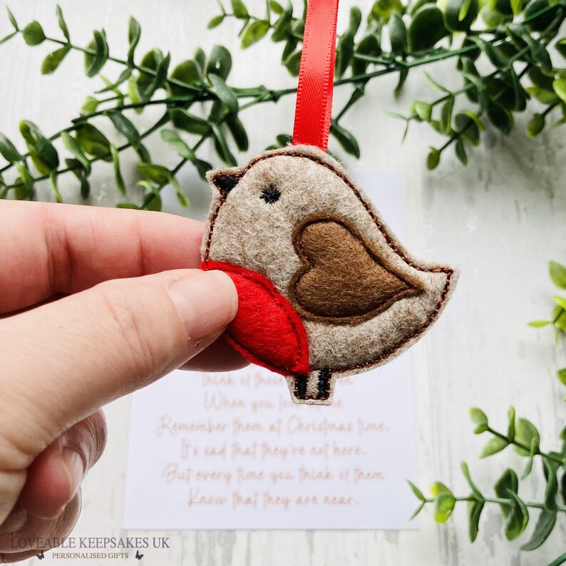 Remembrance Christmas Robin & Card Felt Robin Tree - Etsy UK