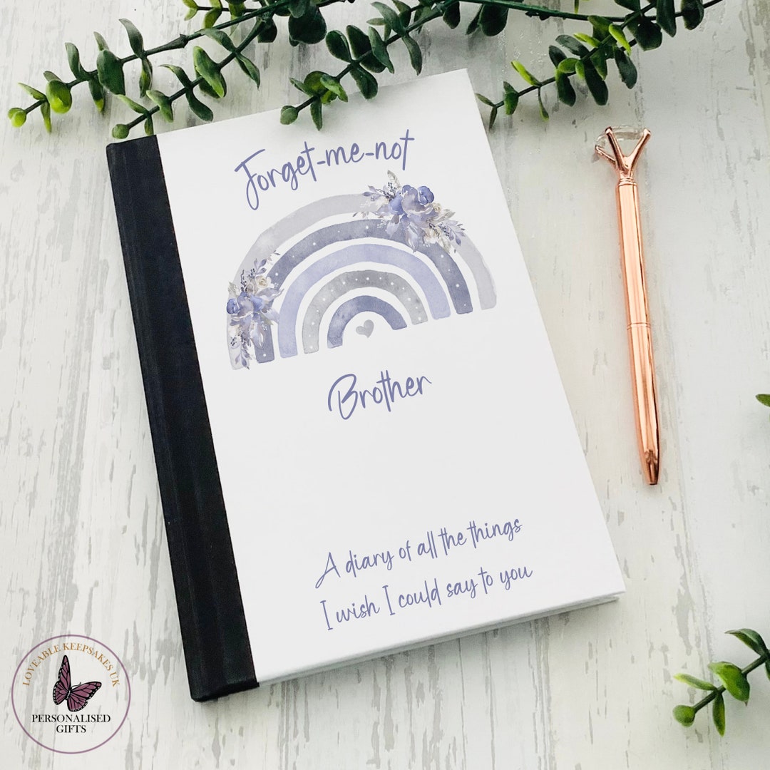 Personalised Letters to Heaven Notebook, Forget Me Not, Memorial Gift ...