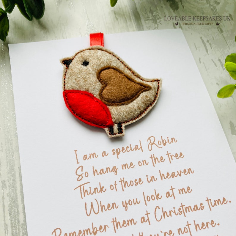 Remembrance Christmas Robin & Card Felt Robin Tree - Etsy