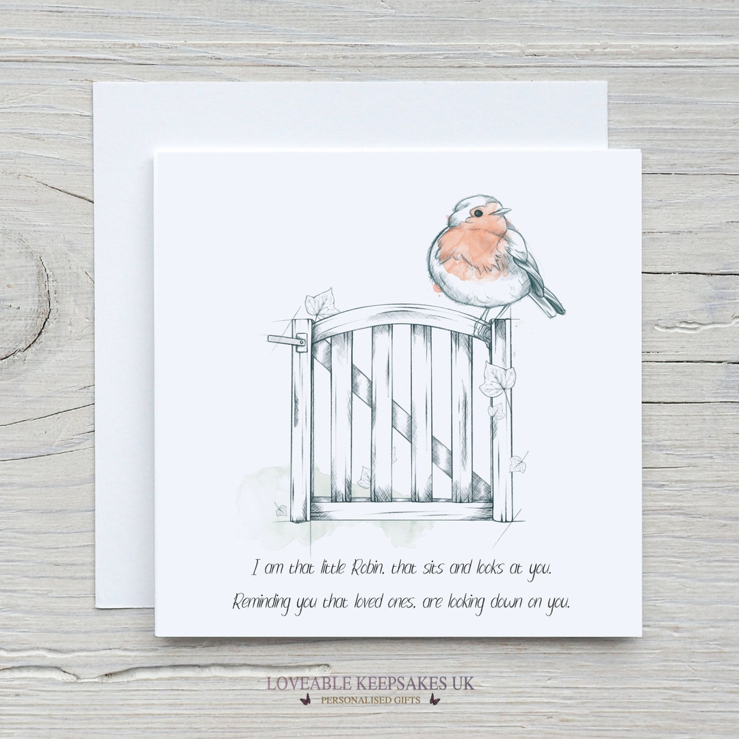 Robin Sympathy Card, Condolence Card, Greetings Card for Bereavement ...