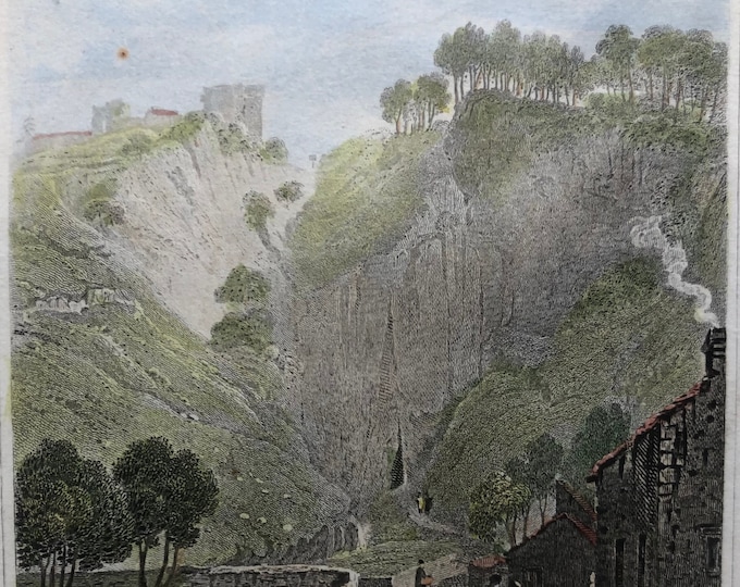 Peverel Castle (castleton or Peak Castle), Derbyshire Original Antique ...