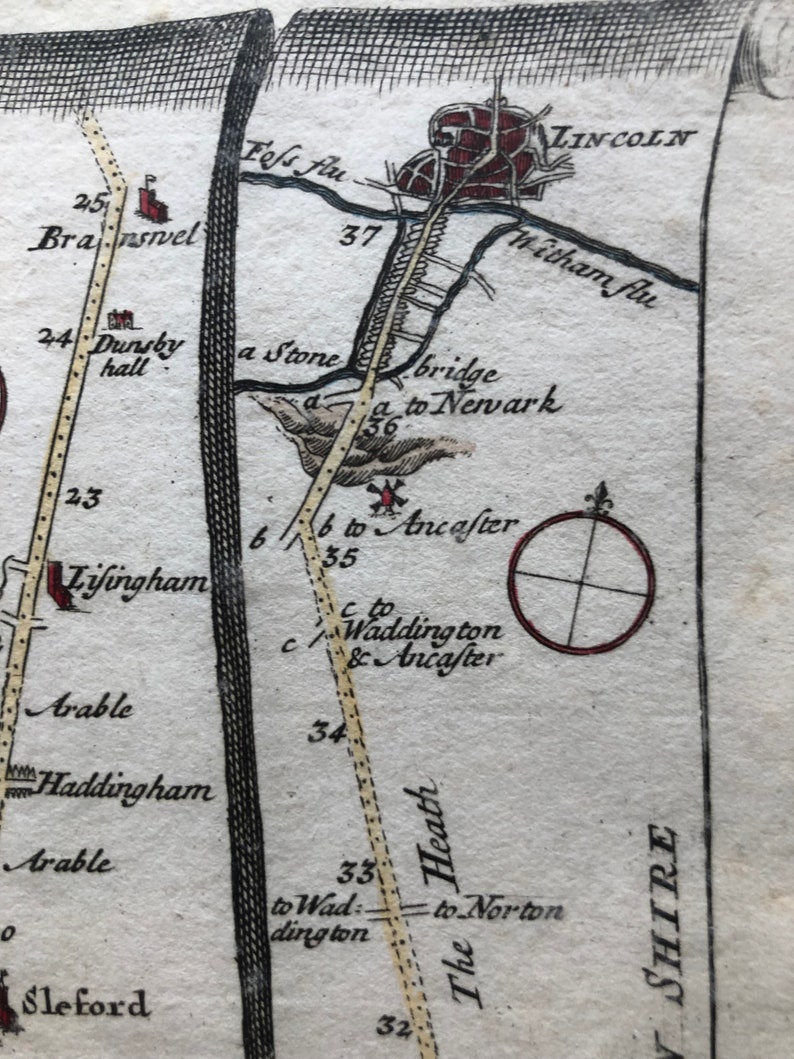 Thomas Gardner Road Map From Stilton to Boston and Boston to Lincoln ...