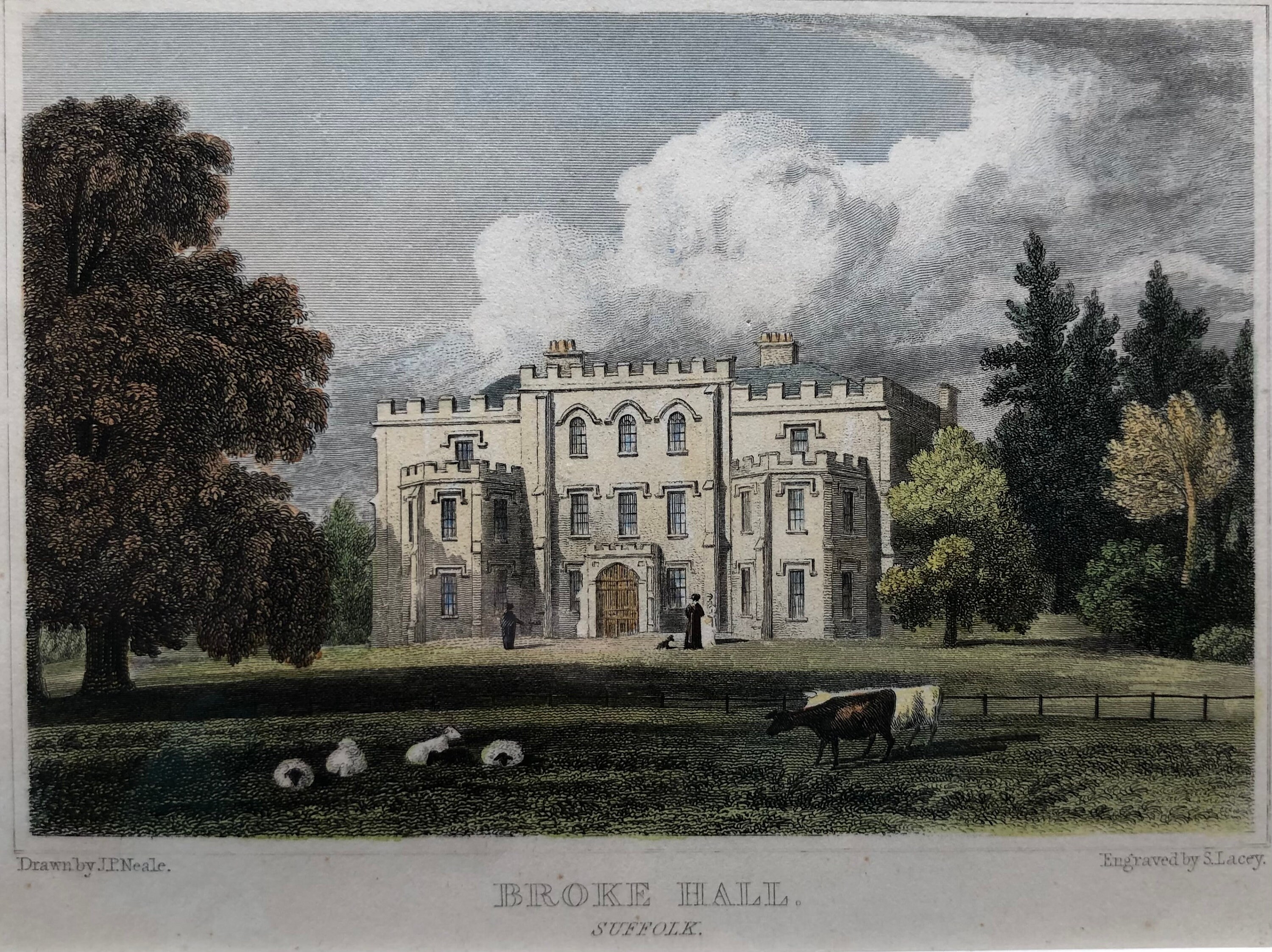 Broke Hall Suffolk Original Antique Vintage Engraving Print - Etsy