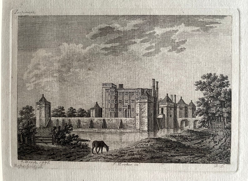 Caverswall Castle, Staffordshire Original Antique Vintage Engraving ...