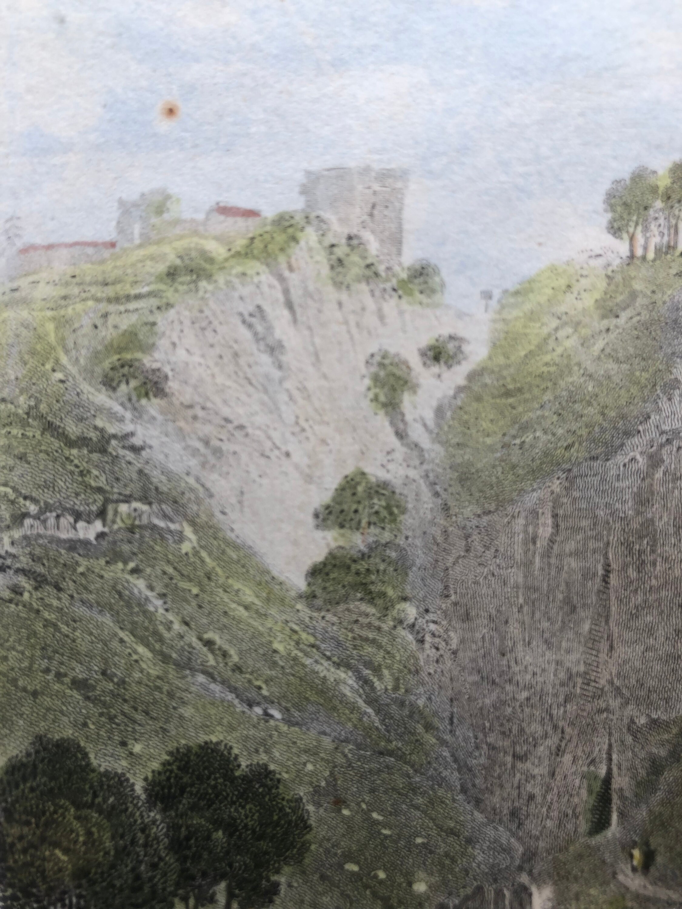 Peverel Castle castleton or Peak Castle, Derbyshire Original Antique ...