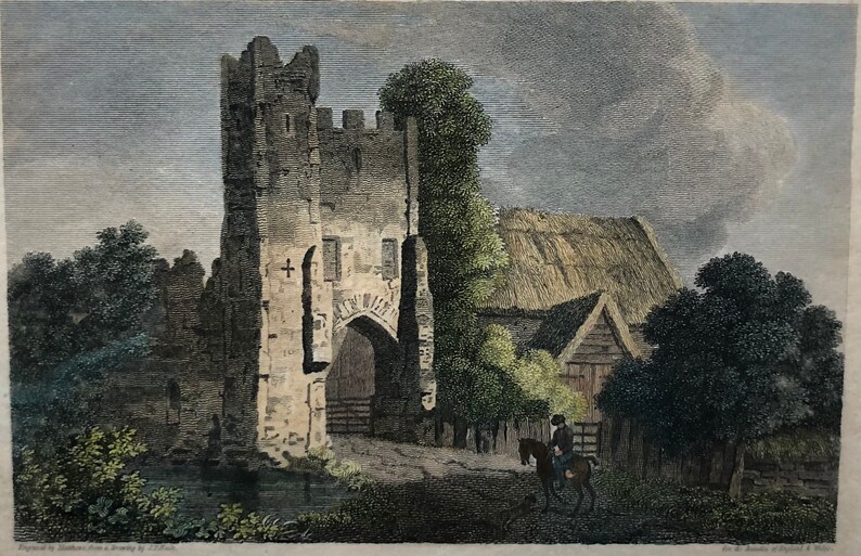 Mettingham Castle, Suffolk Original Antique Vintage Engraving Print ...