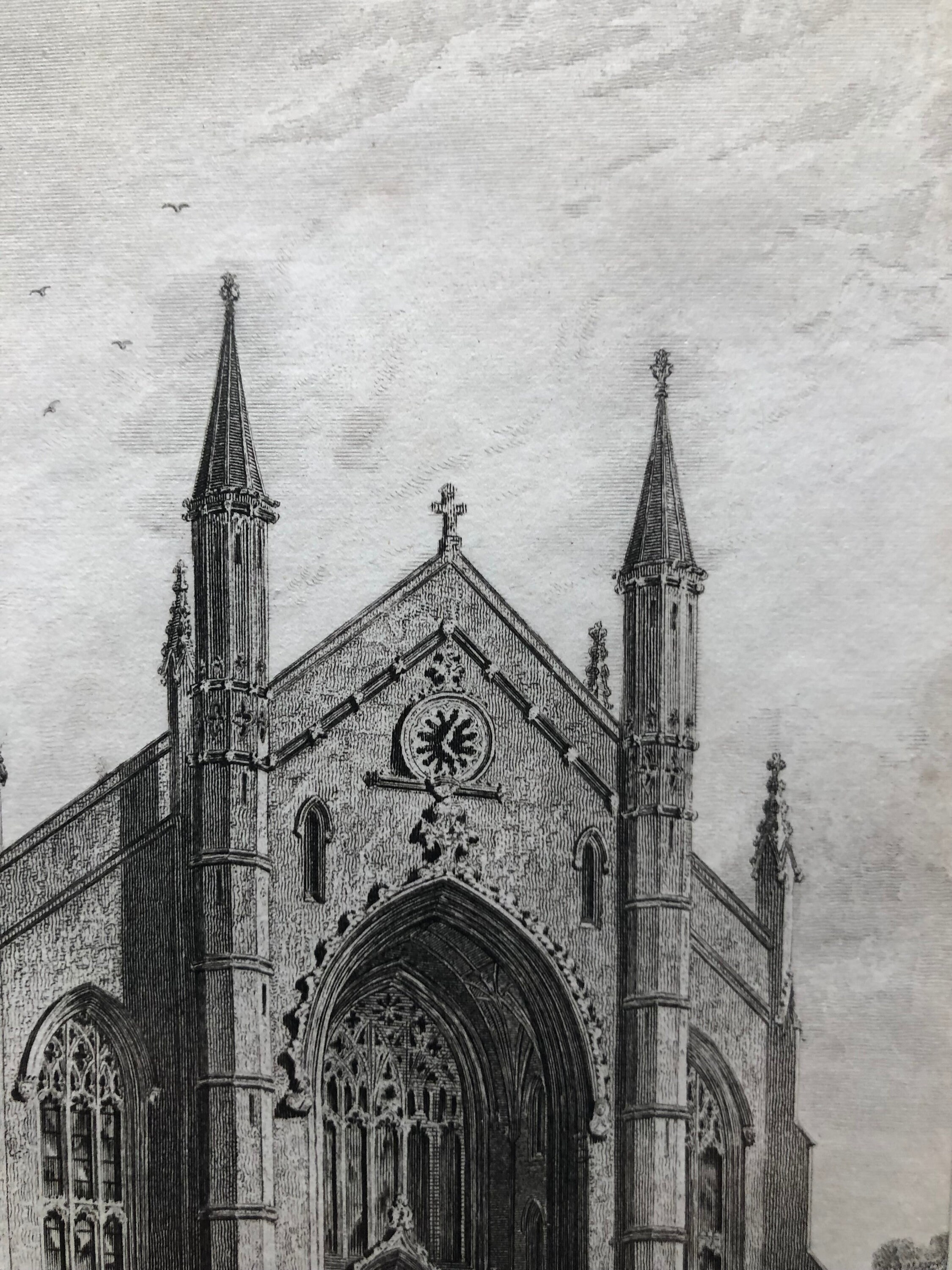 Antique Engraving Print, Holy Trinity Chapel, Bordesley, 1827 - Etsy