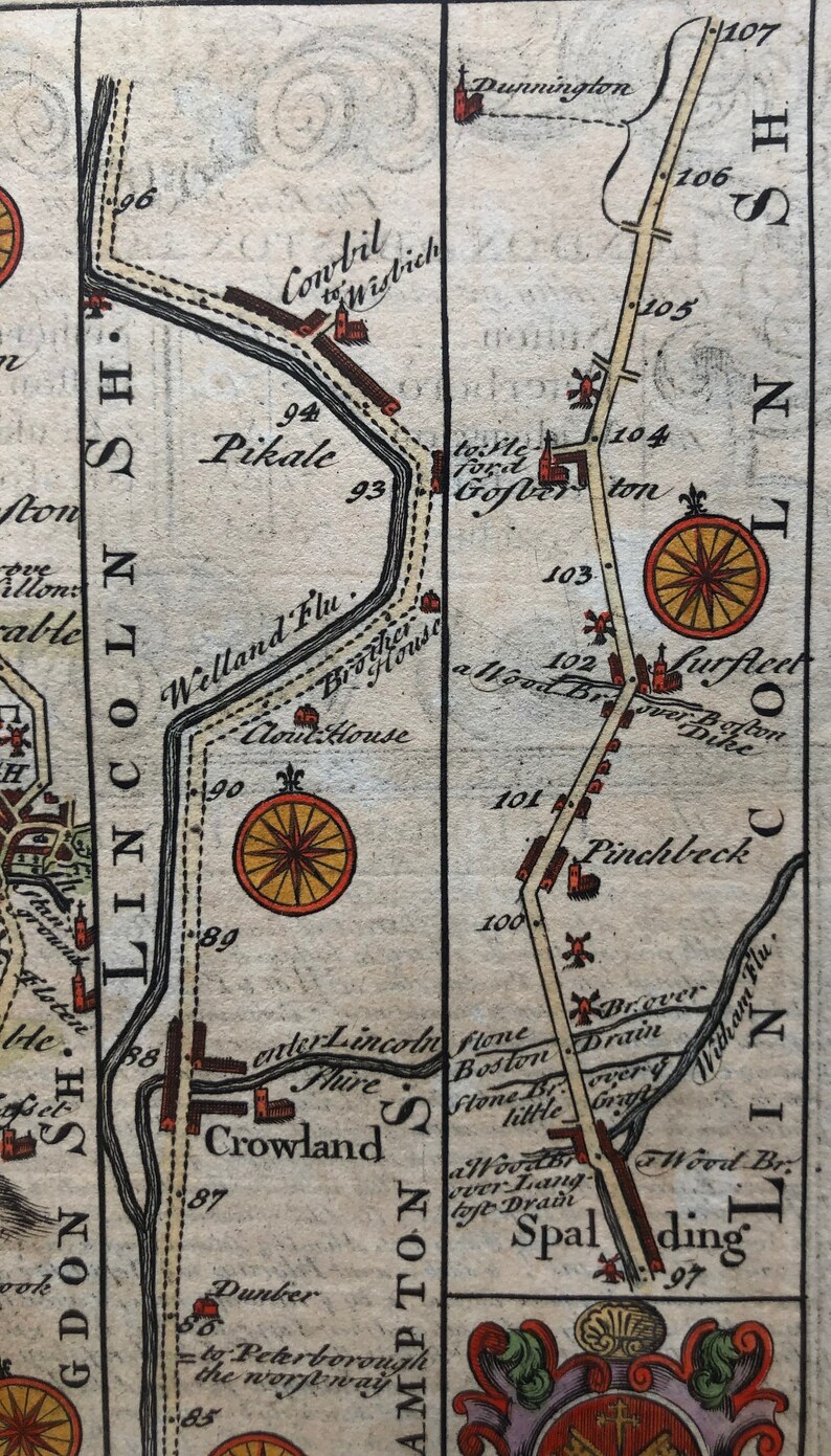 Road Map From Stilton to Gosberton via Peterborough Owen & - Etsy