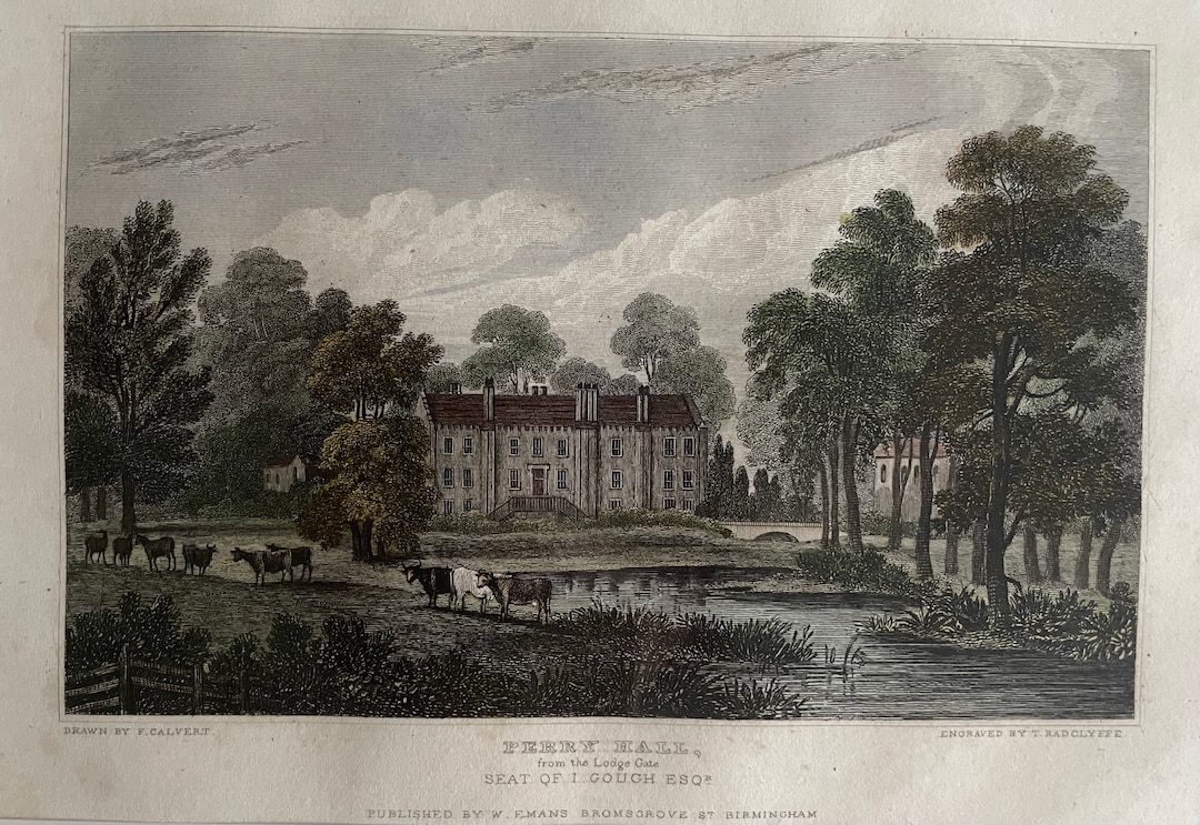 Perry Hall, Staffordshire Original Antique Vintage Engraving Print ...