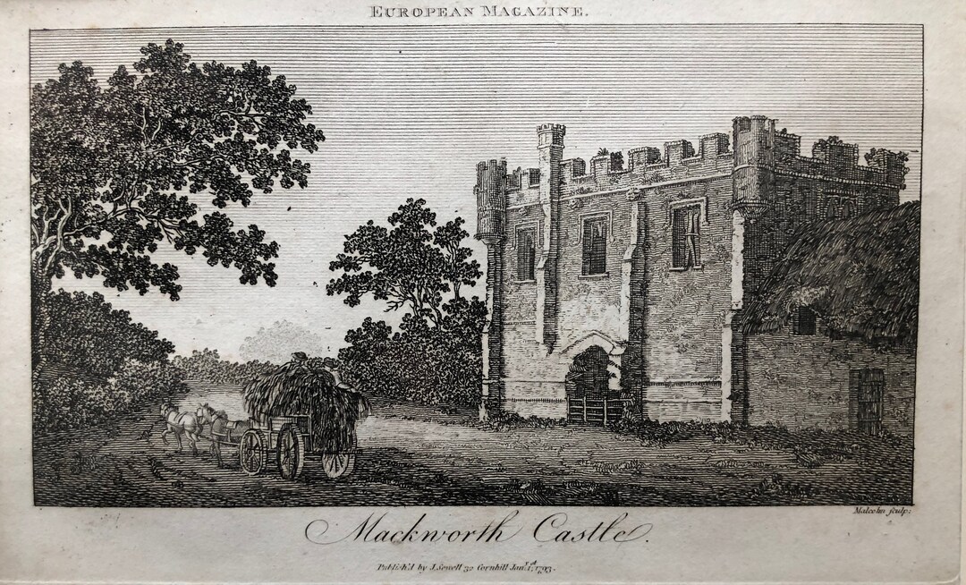 Mackworth Castle, Derbyshire Original Antique Vintage Engraving Print ...