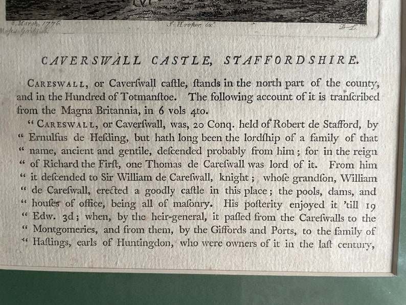 Caverswall Castle, Staffordshire Original Antique Vintage Engraving ...