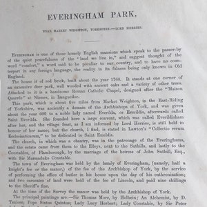 Everingham Park, Yorkshire, Original Antique Vintage Print Dating From ...