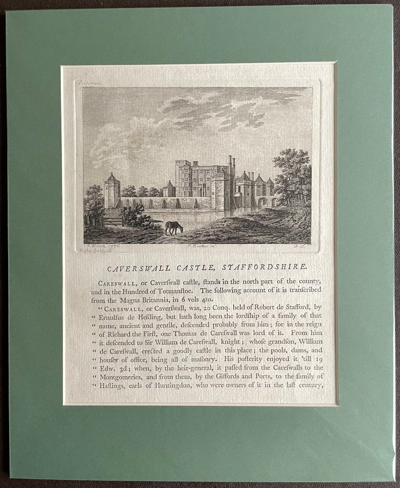 Caverswall Castle, Staffordshire Original Antique Vintage Engraving ...