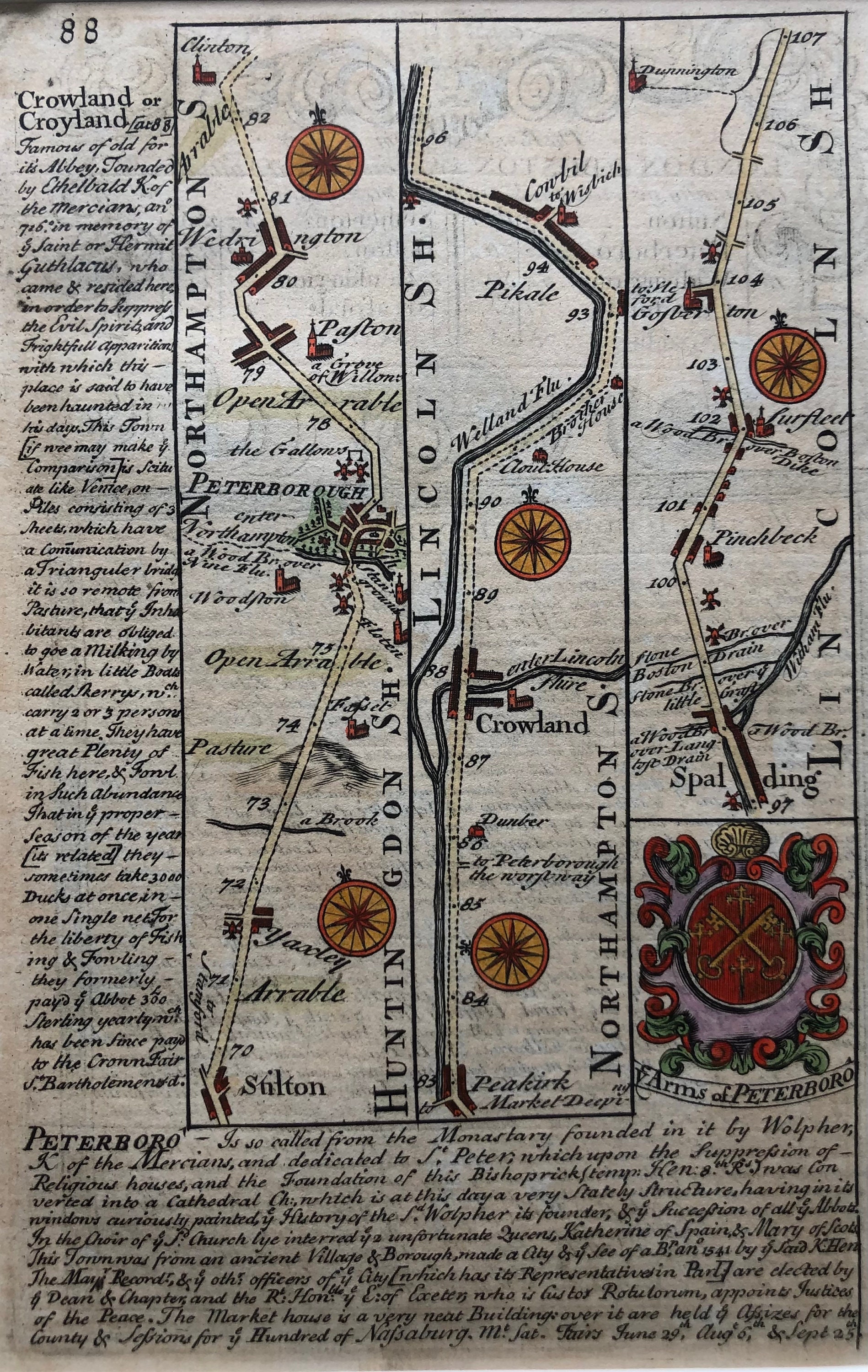 Road Map From Stilton to Gosberton via Peterborough, Owen & Bowen ...