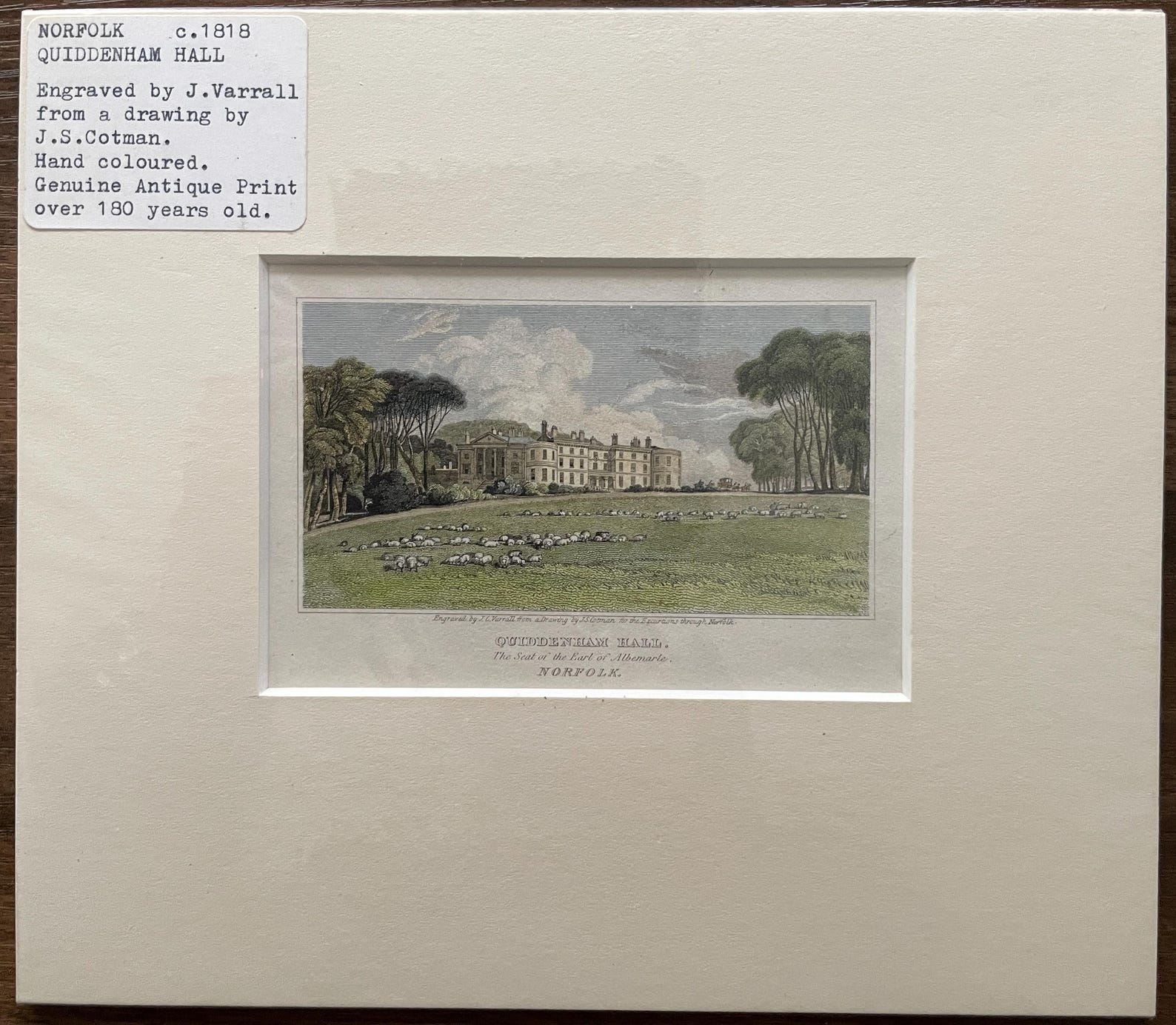Quiddenham Hall, (quidenham) Norfolk Original Antique Vintage Copper ...