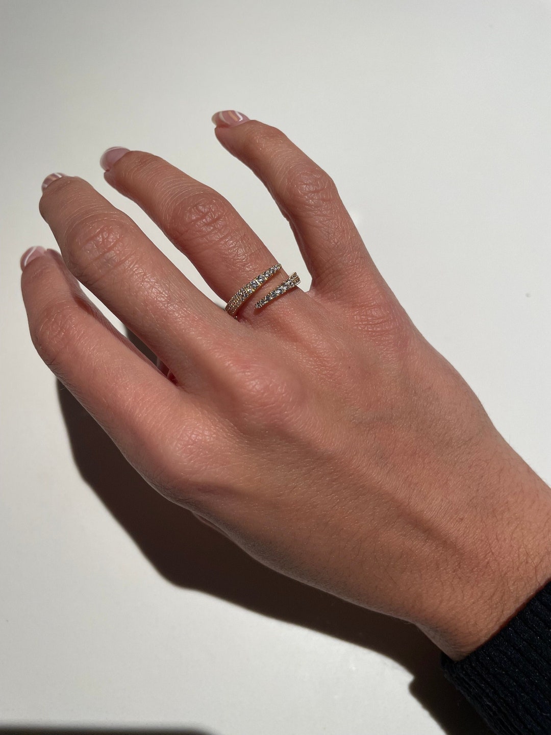 0.20ct VVS Lab Diamond Open Wrap Ring for Women / 14k Solid Gold ...