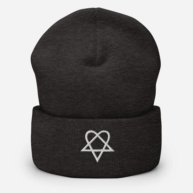 Heart Pentagram Insignia Occult Symbol Embroidered Beanie - Etsy