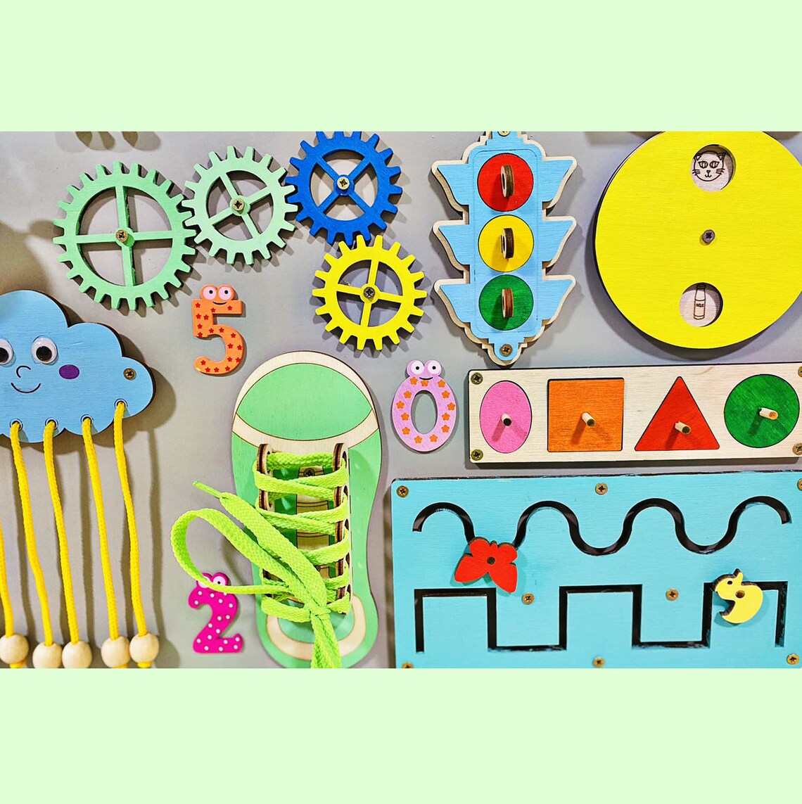 Bestseller Busy board educational board for kid montesori | Etsy