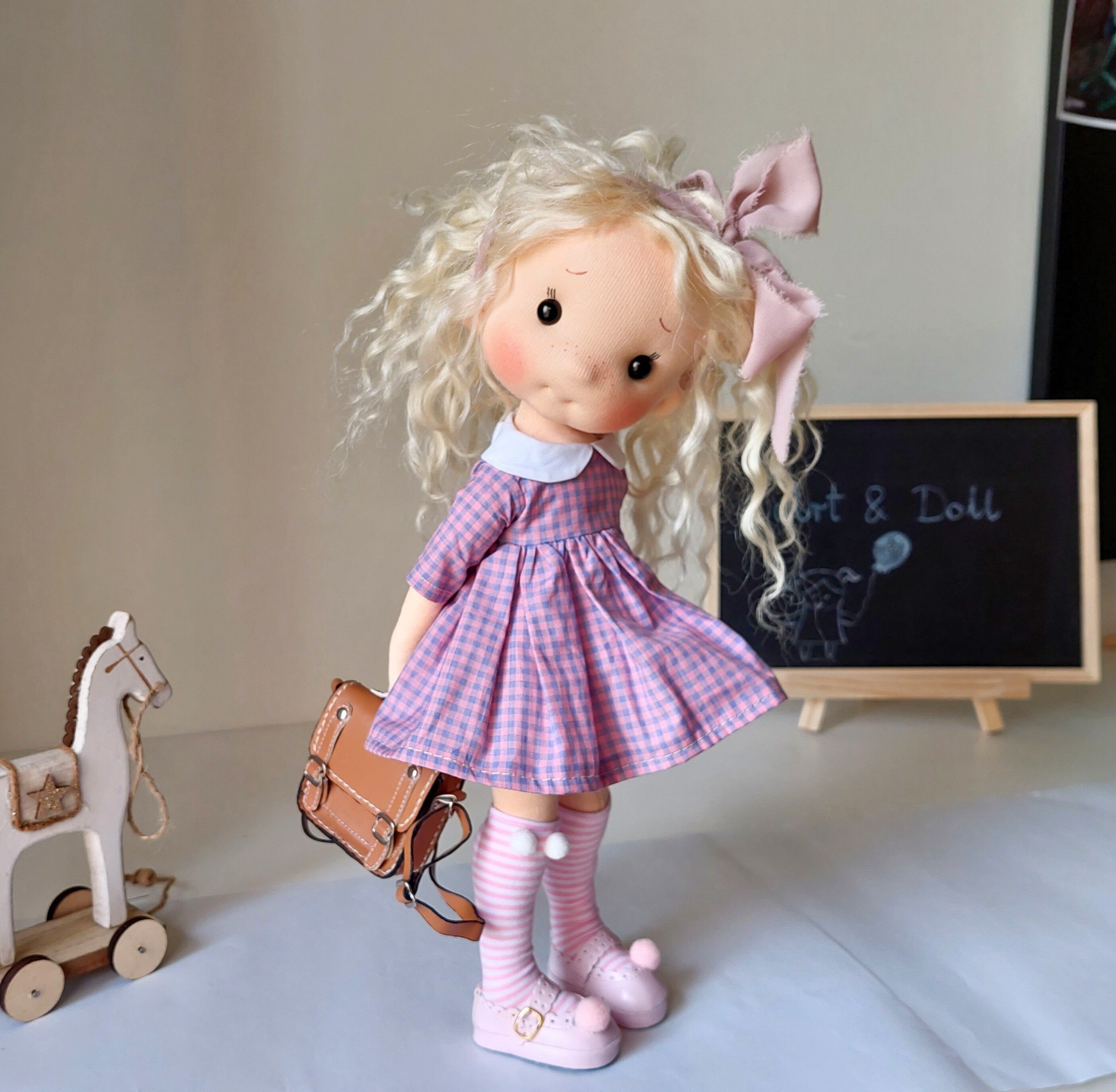Mia - Full Mobile Doll, Waldorf Doll Inspiration, Organic Cotton Doll ...