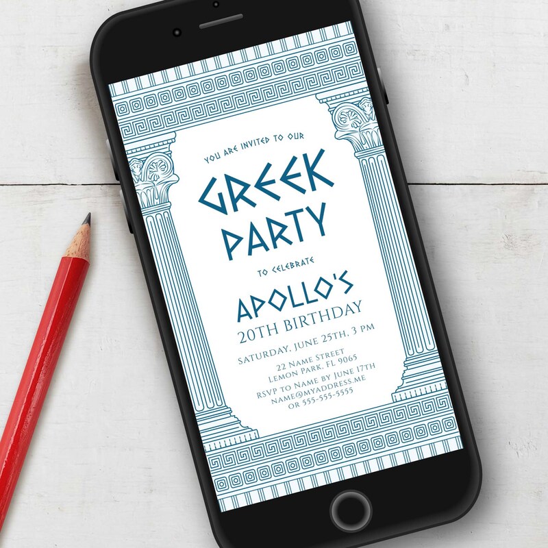 Greek Wedding Invitation - Etsy
