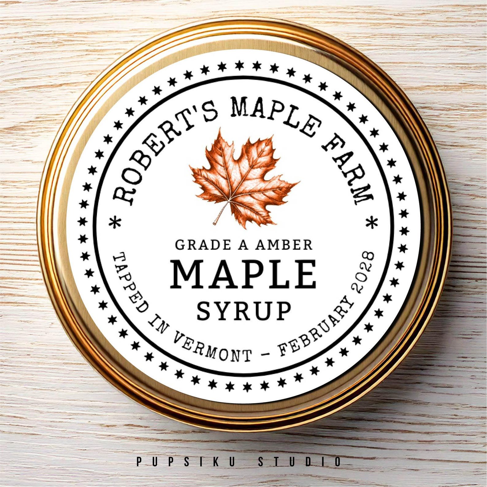 Maple Syrup Canning Label: Editable Jar Sticker Template (digital ...