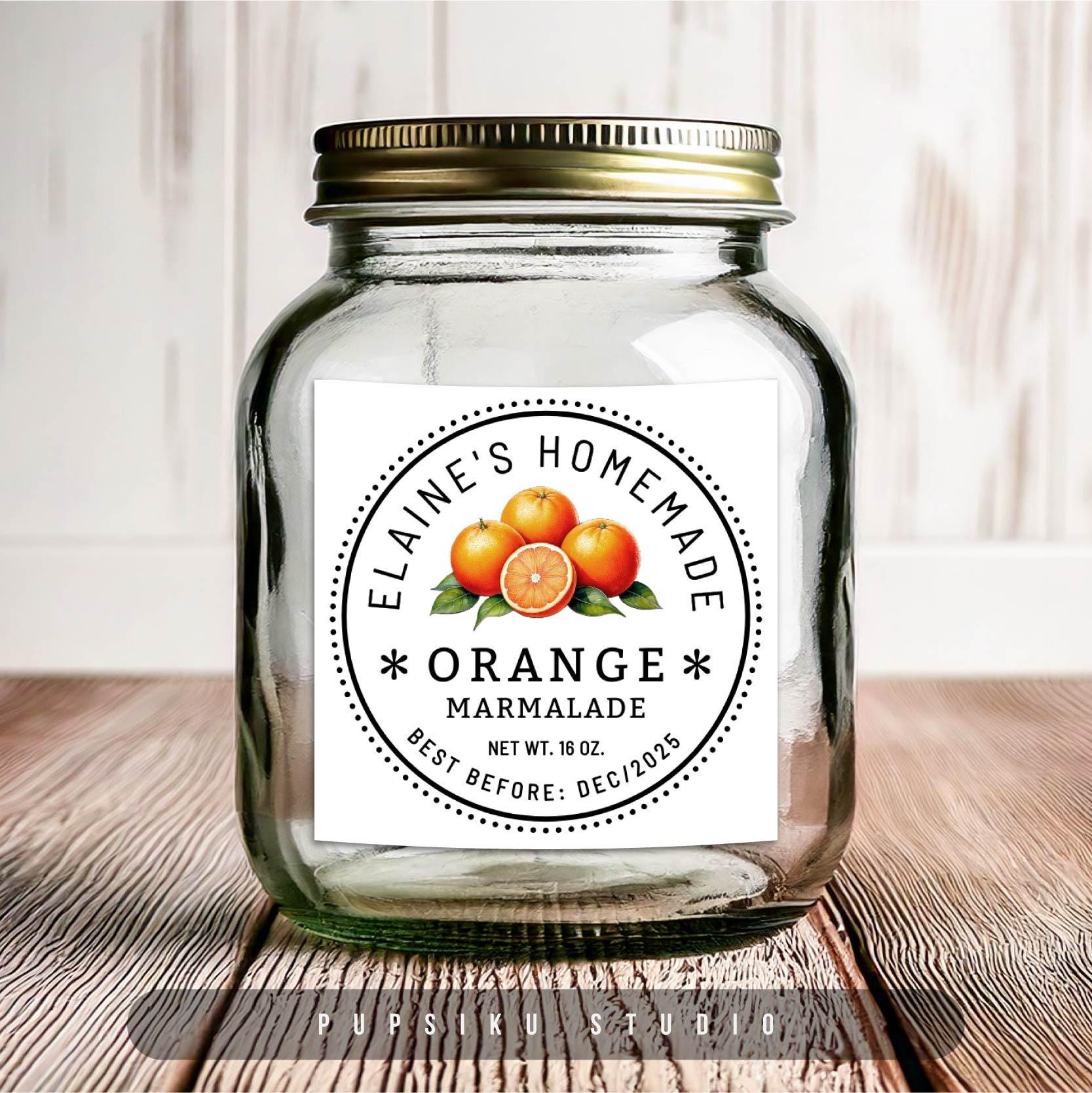 Editable Orange Marmalade Canning Label, Printable 2x2 Square or Round ...