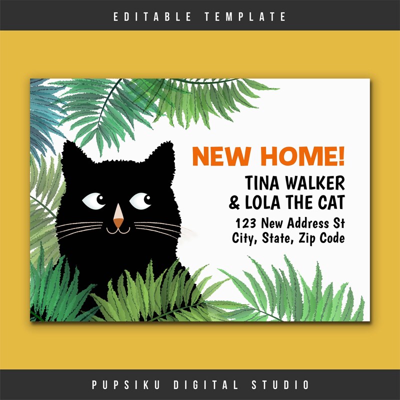Cat Moving Card - Etsy