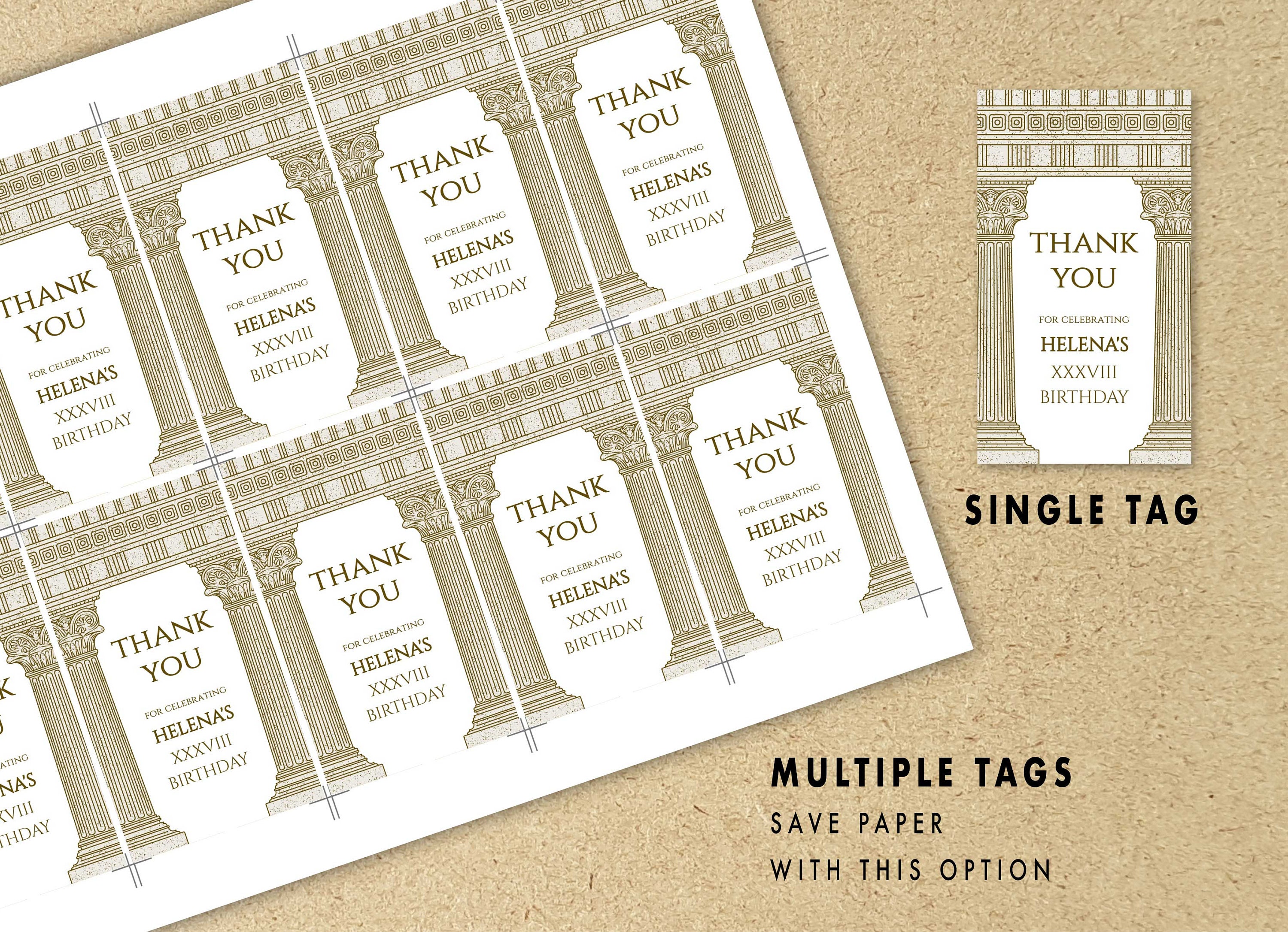 Roman Party Favor Tag: Ancient History Thank You Label (digital ...