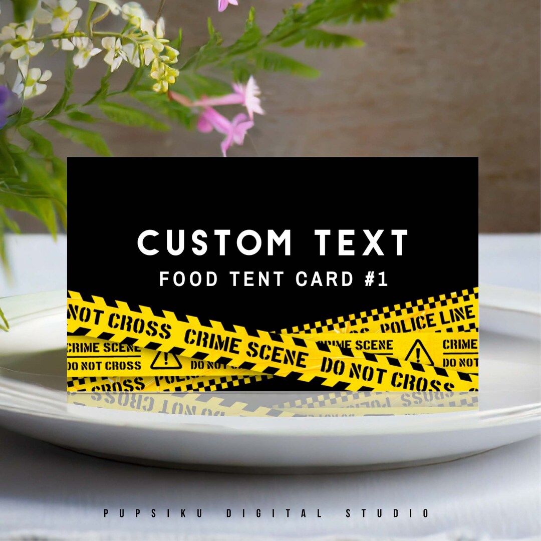 Police Party Food Tent Card, 3.5x2” Place Card, Instant Download ...