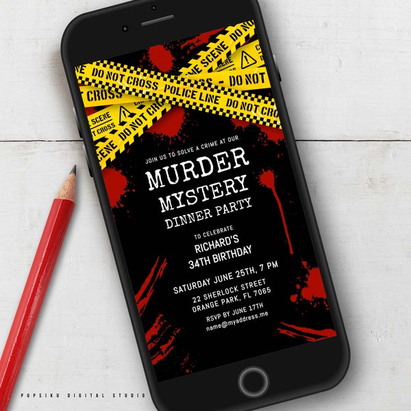True Crime Birthday Invitation - Etsy