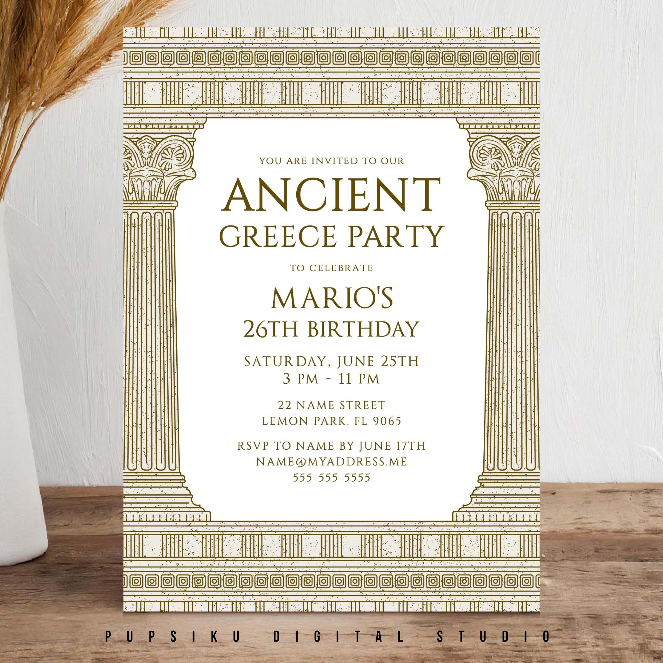 Plantillas De Invitaciones Griegas