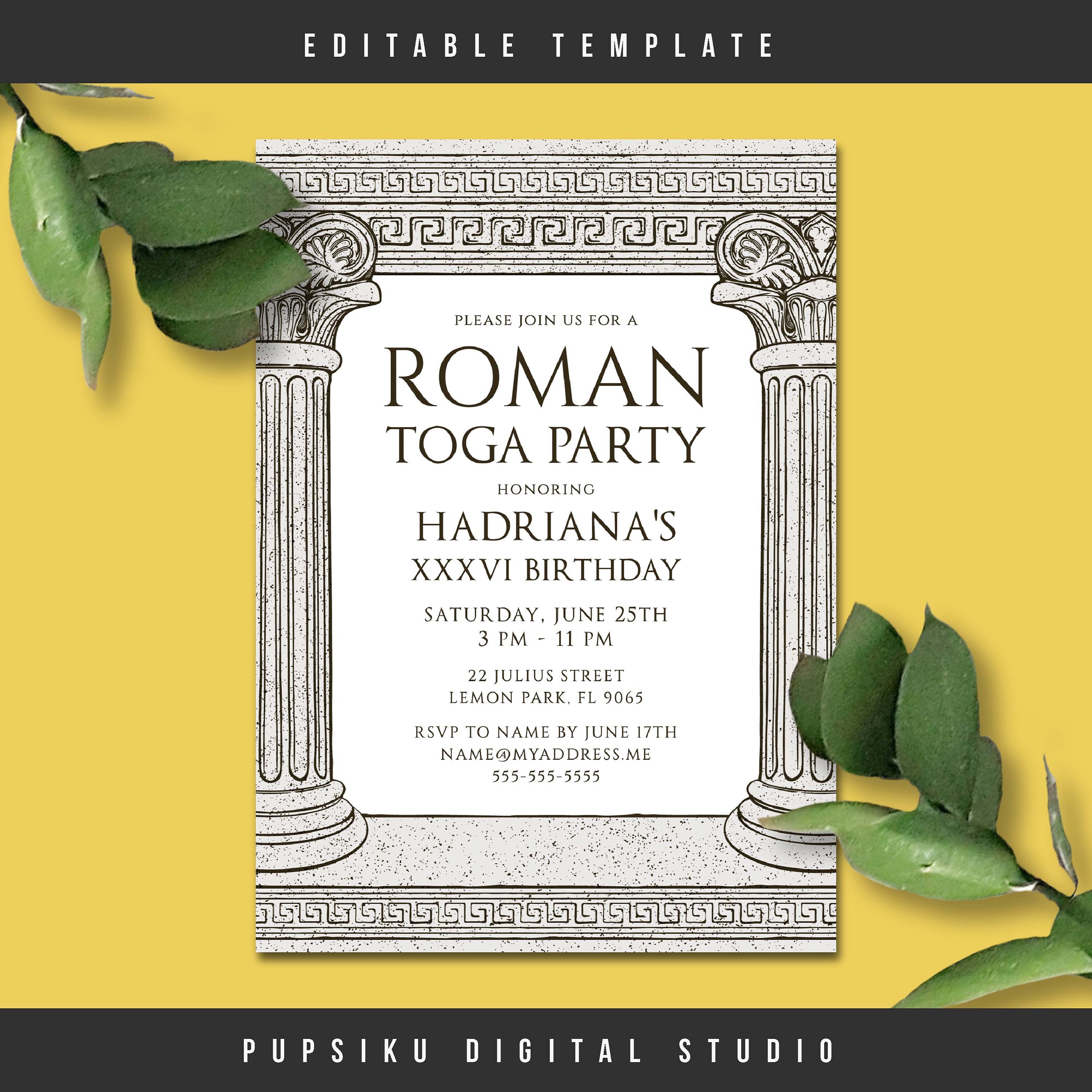 Toga Party Invitation