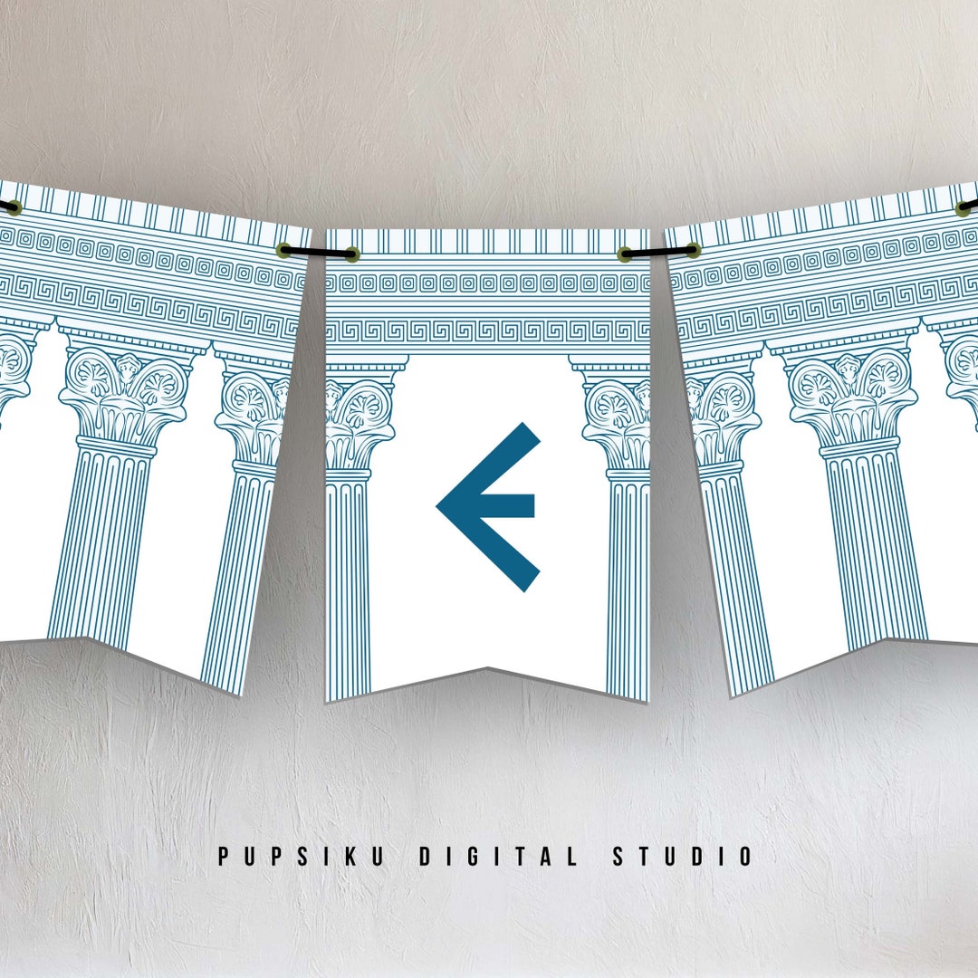 CUSTOM COLORS Flag Banner for an Ancient Greece Party, 5x7 Editable ...