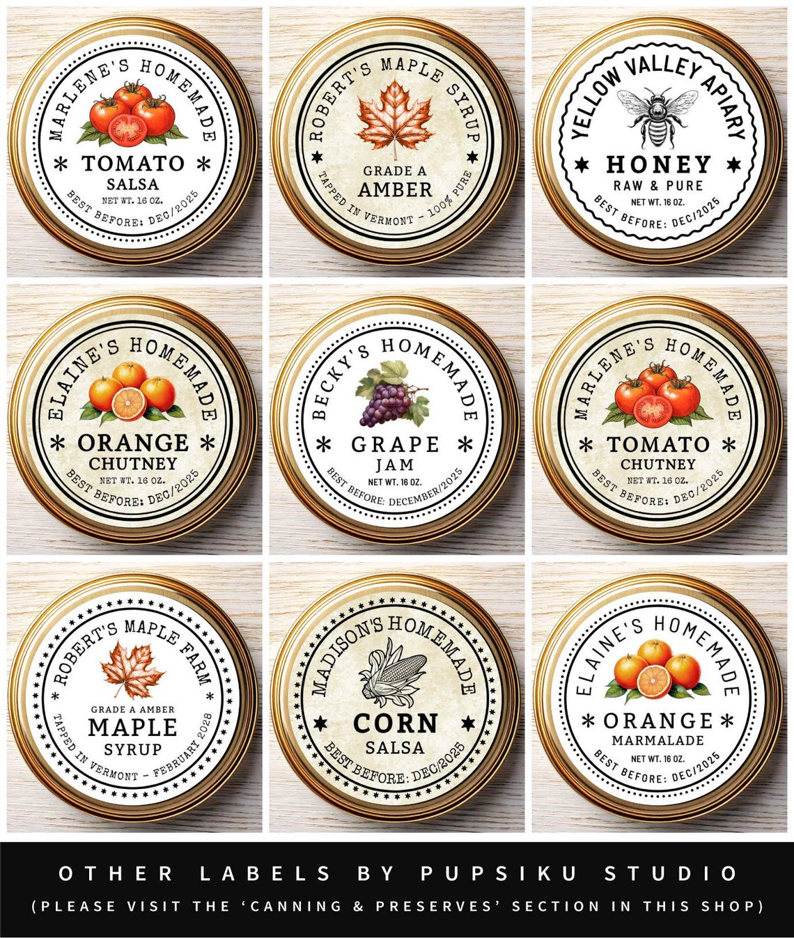 Pineapple Canning Label With Custom Text, Editable 2"x2" Square or ...