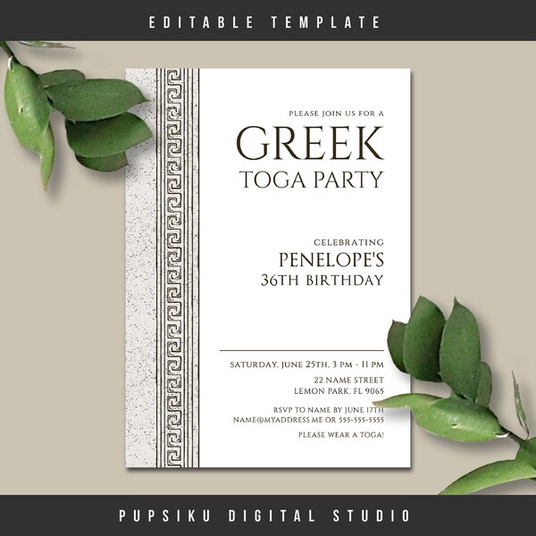 Greek Themed Birthday Card - Etsy