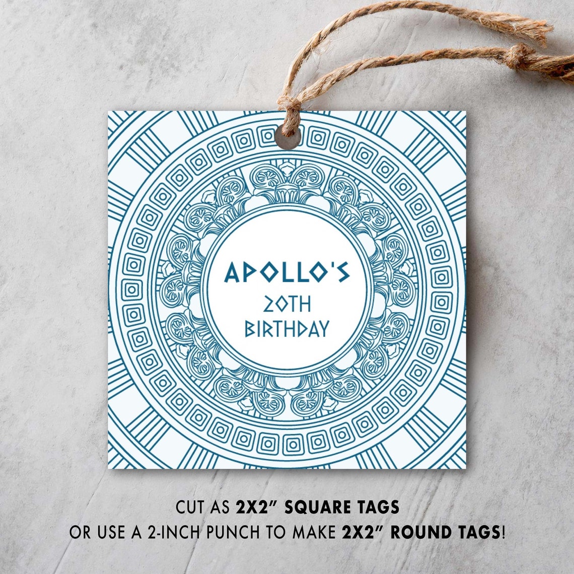 CUSTOM COLORS Greek Round Tags, Three Different Designs, 2"x2" Favor ...