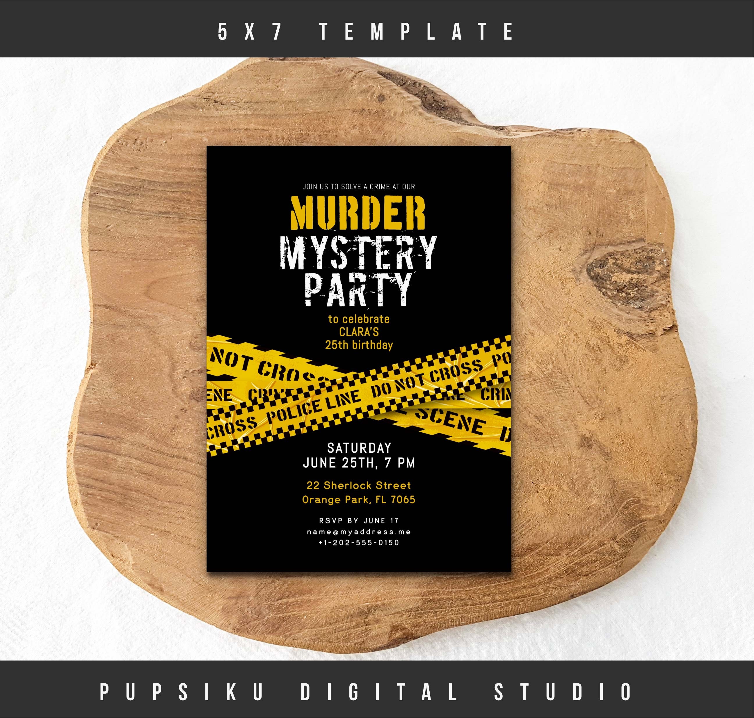 Murder Mystery Birthday Party Invitation Detective or Police - Etsy