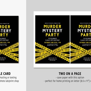 Murder Mystery Birthday Party Invitation, Detective or Police Crime ...