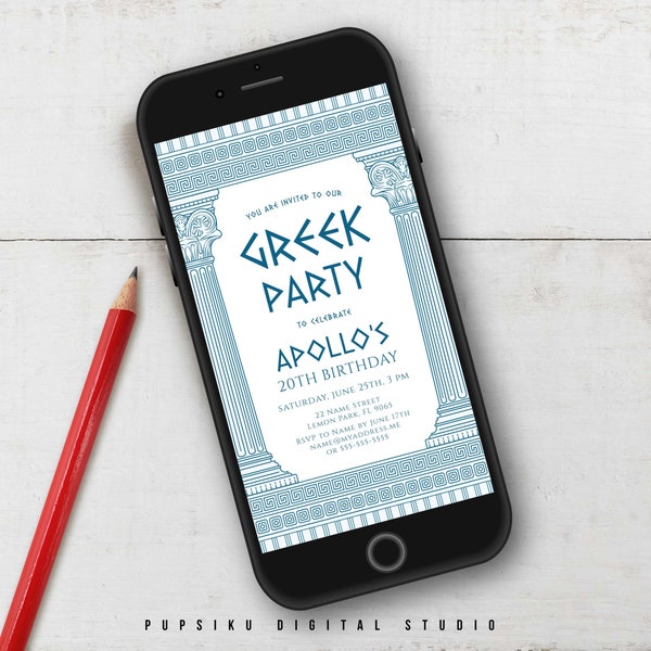 Greek Wedding Invitation - Etsy