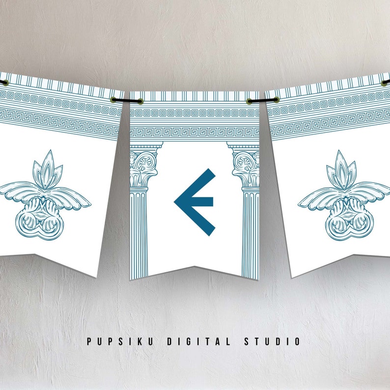 CUSTOM COLORS Greek Temple Flag Banner, Ancient History Theme, 5x7 ...